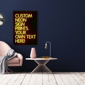 LARGE Personalised Neon Poster | Customisable Neon Sign Print | 'A2' or ...