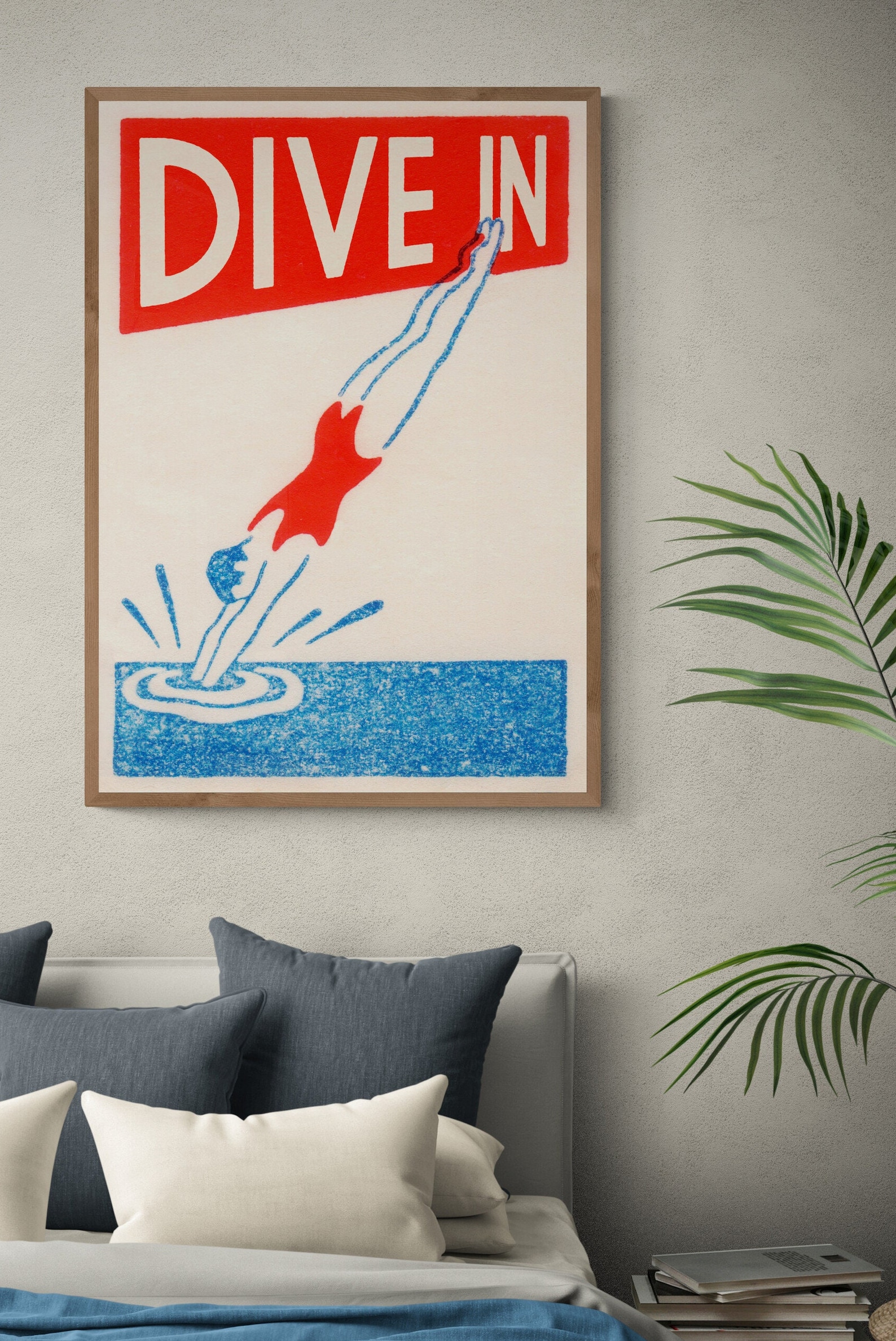 Diver Art Print | Art Deco Style | Vintage Maritime | Bathroom Decor ...
