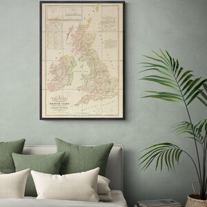 Vintage Victorian Map of the British Isles | Art Print | Historical ...