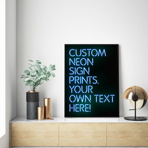 LARGE Personalised Neon Poster Customisable Neon Sign Print - Etsy