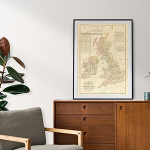 Vintage Victorian Map of the British Isles | Art Print | Historical ...