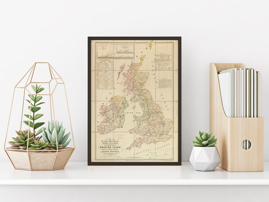 Vintage Victorian Map of the British Isles | Art Print | Historical ...