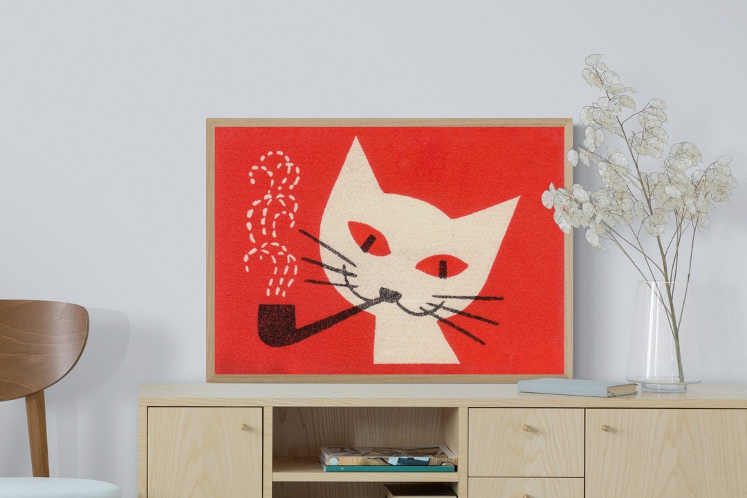 Vintage Cat Poster Cat Decor Love Cats Poster Large Wall - Etsy
