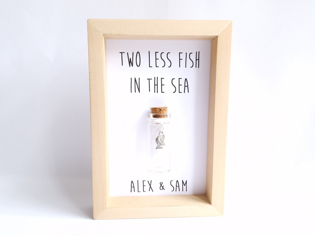Unique Boyfriend Gift, Fish Themed Framed Quote With Glass Bottle And ...