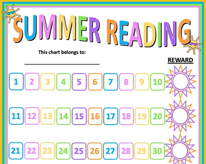 Instant Summer Reading Chart - Keep Kids Motivated All Summer and Keep ...