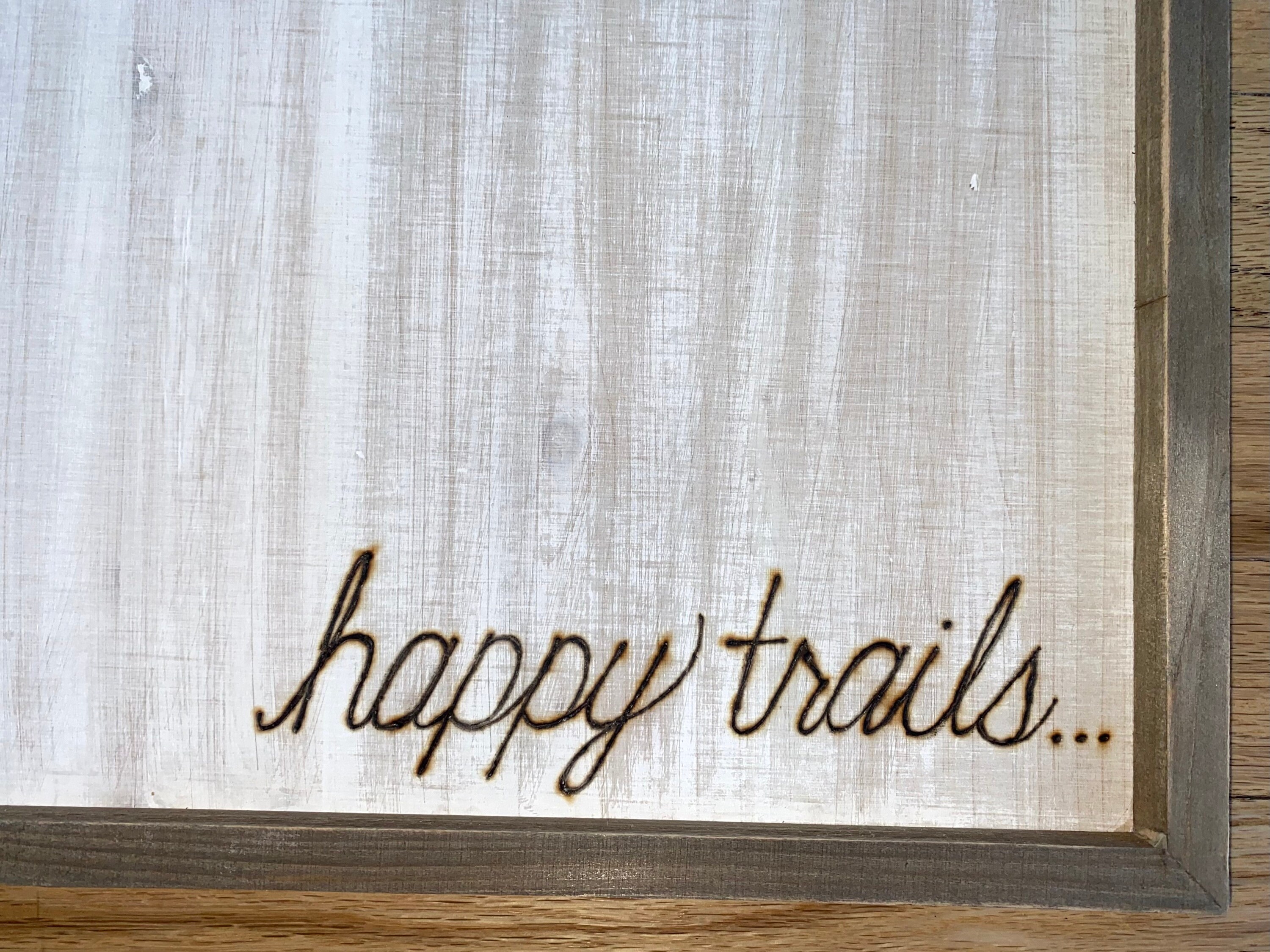 Happy Trails Tag Frame Hiking Display Collection Patch Board Wall Art ...
