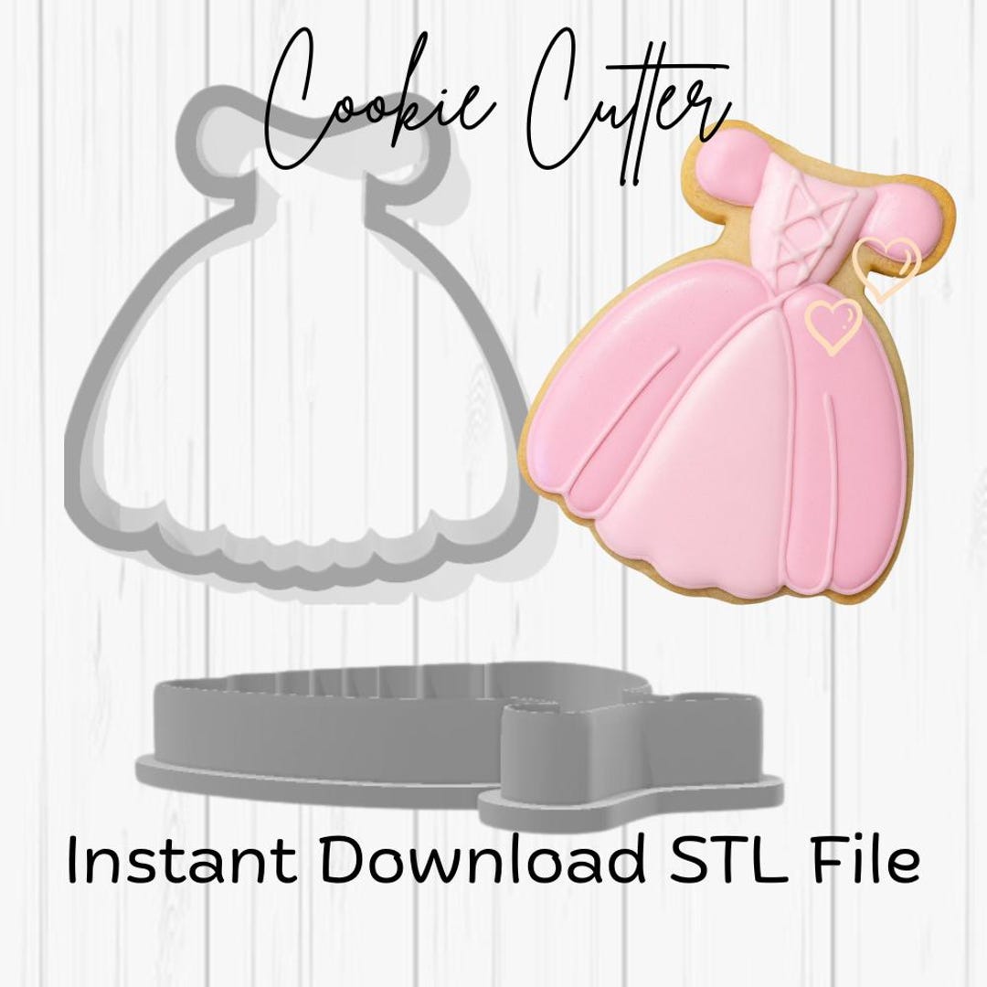 Princess Belle Dress Cookie Cutter STL – 3.75” Digital Download for 3D ...