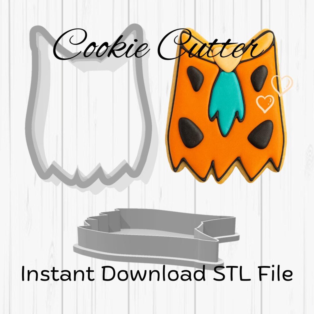 Fred Flintstone Shirt Cookie Cutter STL 3.5 Inch | 3D Printable Digital ...