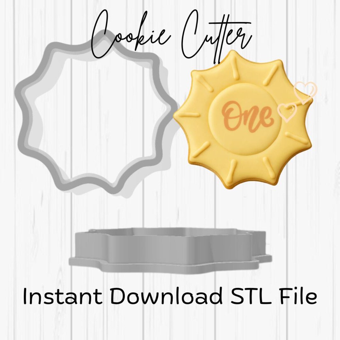 Boho Sunshine Cookie Cutter STL – 3.5” Ribbon Design Digital Download ...