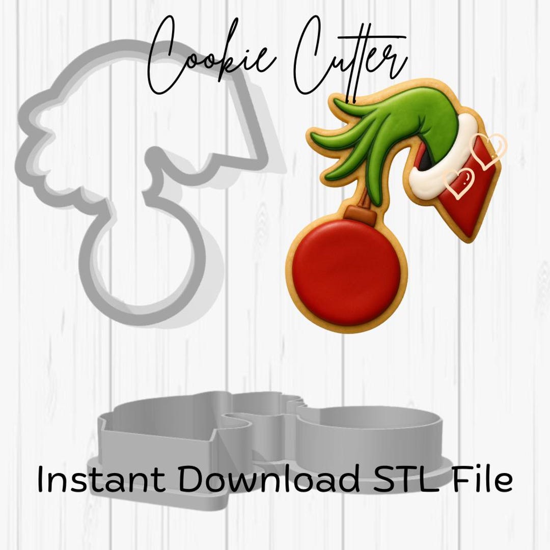 Grinchy Hand Cookie Cutter: Light Bulb Design (3.7 Inch STL Digital ...