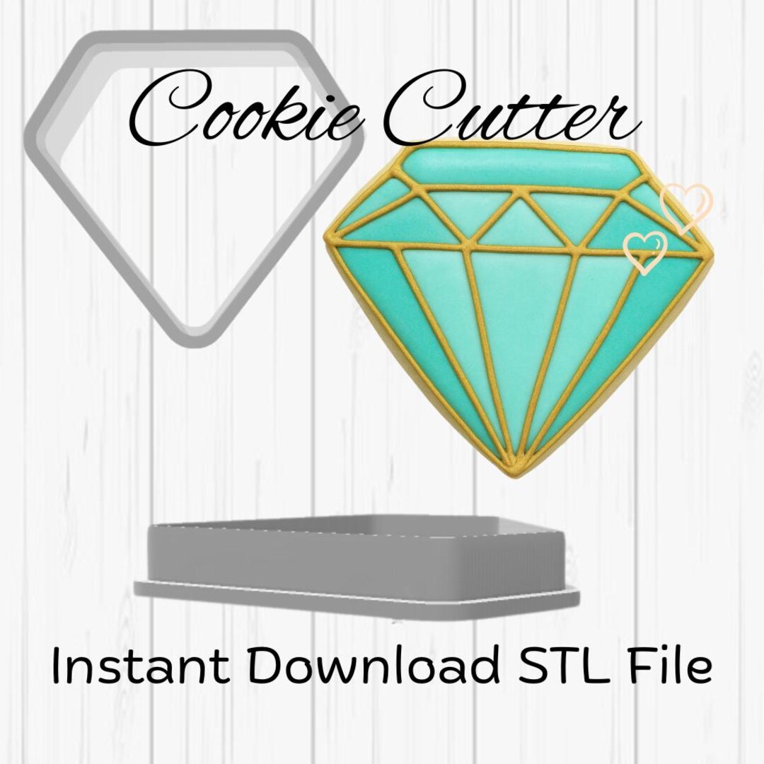 Diamond Shape Cookie Cutter STL 3.5 Inch | 3D Printable Digital File ...