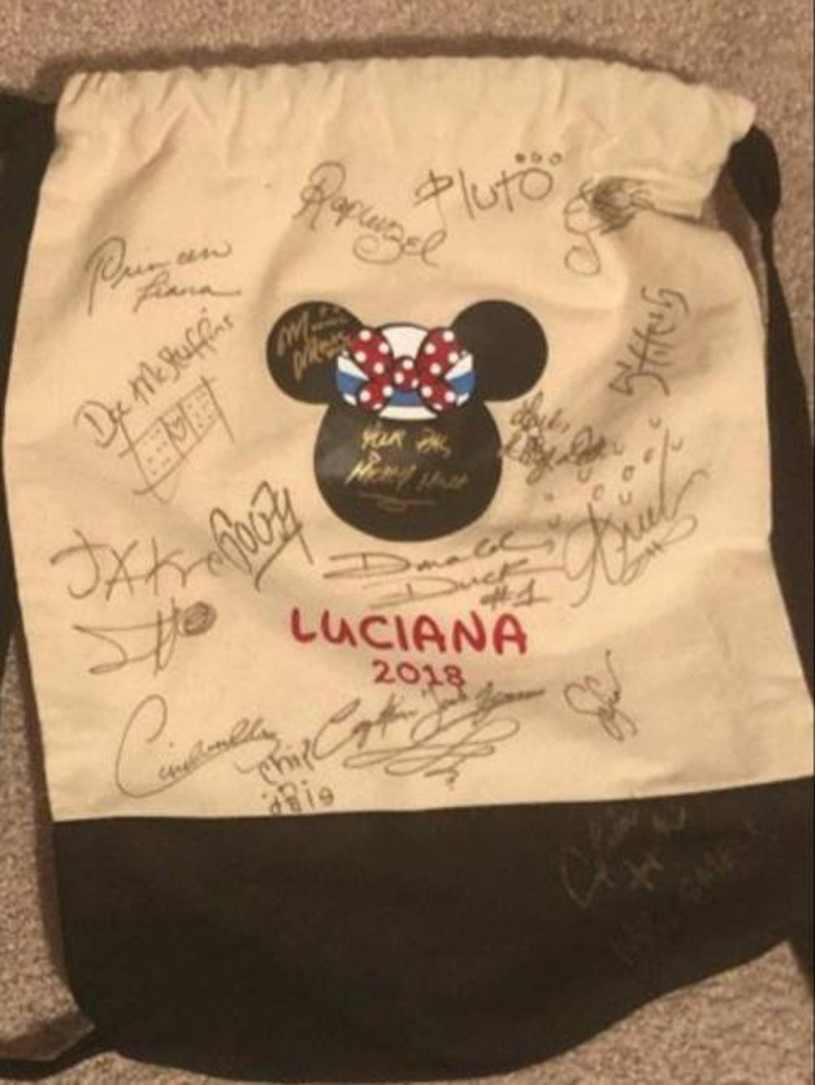 Mickey Disney Inspired Autograph Cinch Totes Backpack Sack - Etsy