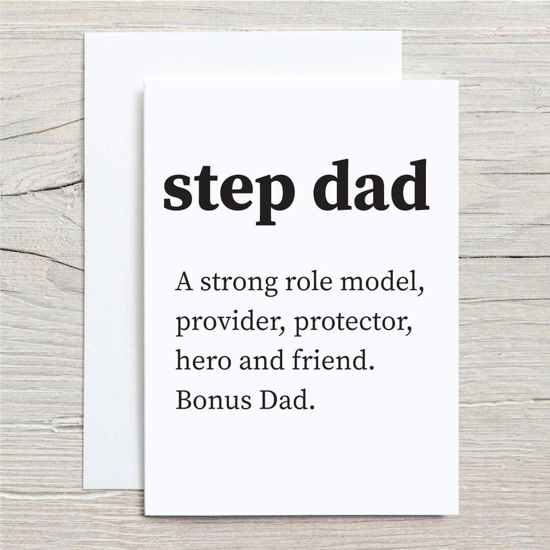 Step Dad Definition Fathers Day Card - Greeting, Birthday Card for Step ...