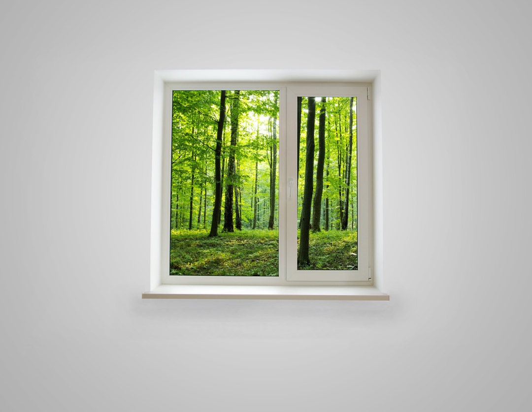 Full Colour Forest Decal Window Scene Woods Trees Woodland Wall Sticker ...