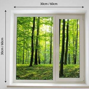 Full Colour Forest Decal Window Scene Woods Trees Woodland Wall Sticker ...