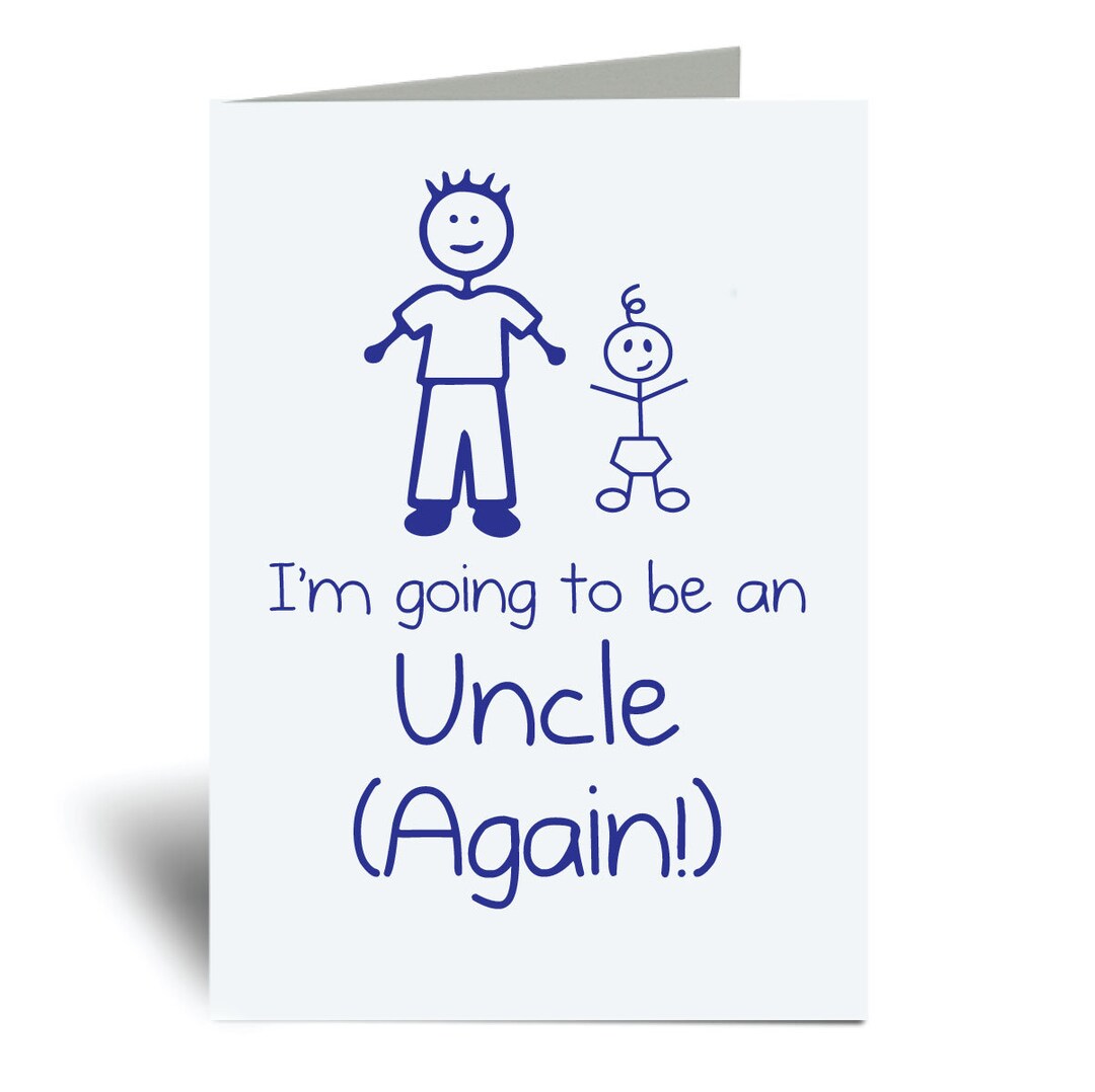 Uncle Card I'm Going to Be an Uncle Again Pregnancy - Etsy