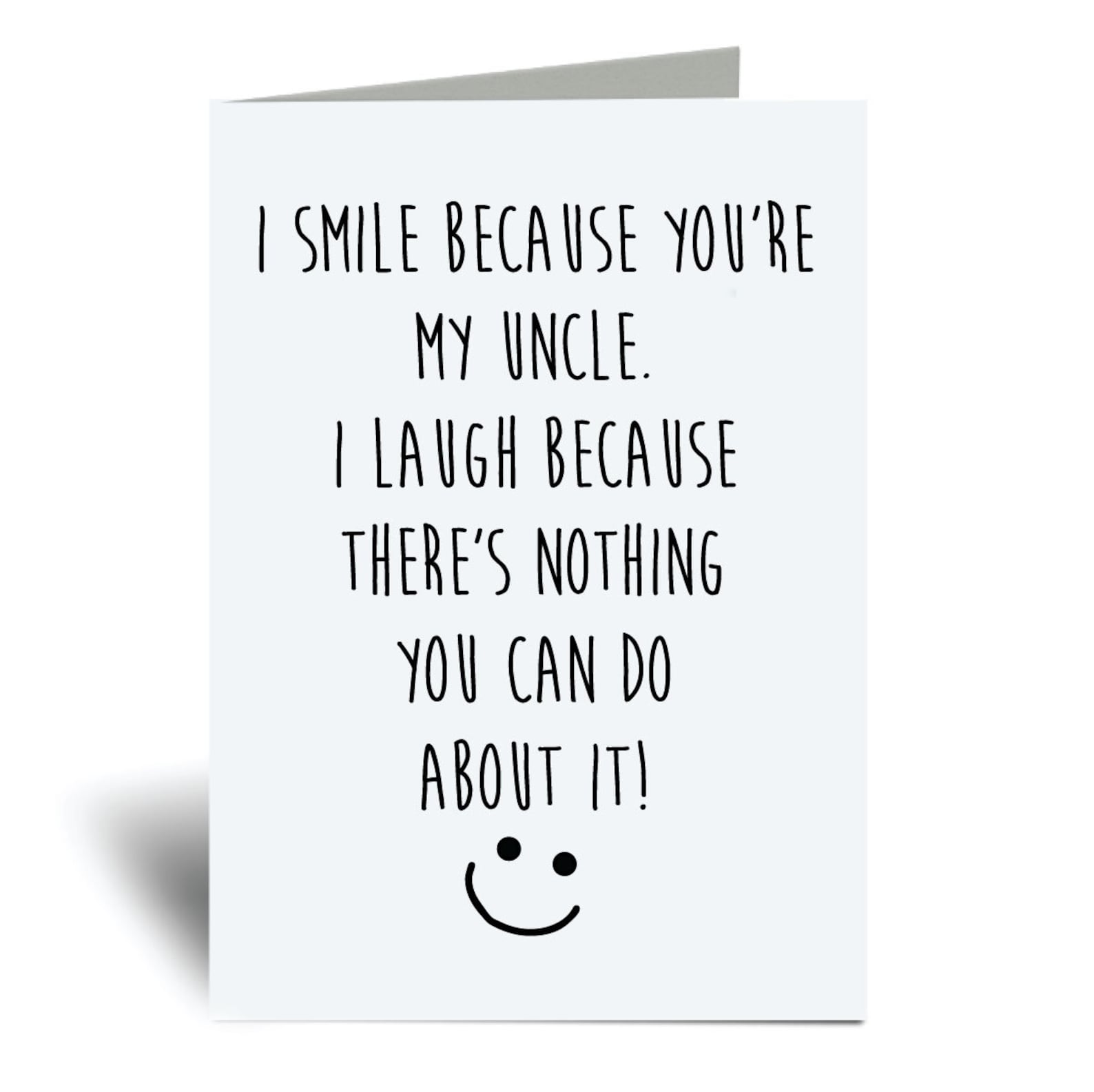 Uncle Greeting Card I Smile Because You're My Uncle I - Etsy