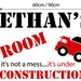 Personalised Under Construction Wall Decal Sticker Boys Bedroom Nursery Truck Gift Idea - Etsy