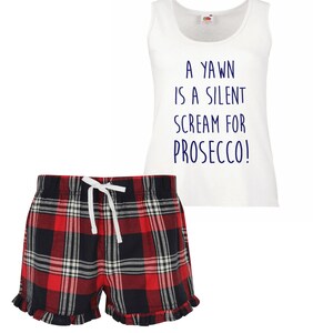 Prosecco Pj's Pyjamas A Yawn is A Silent Scream for - Etsy