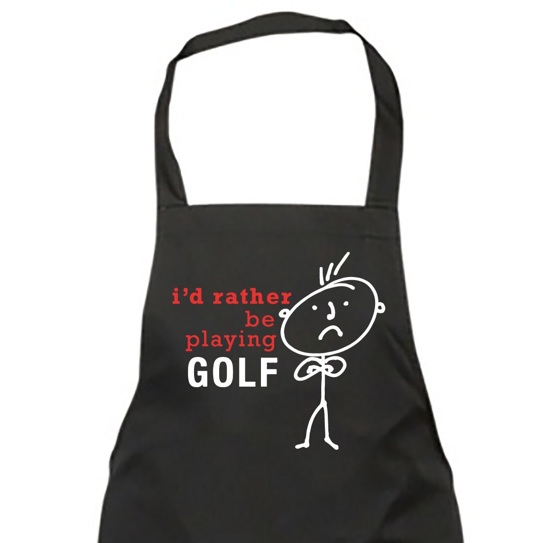 Golf Apron Mens Black I'd Rather Be Playing Golf Apron Fathers Day ...