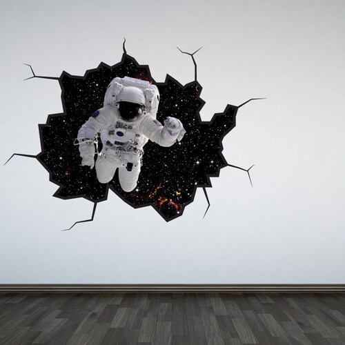 Stars Wall Decal Galaxy Sticker Mural Outer Space Cracked Wall | Etsy