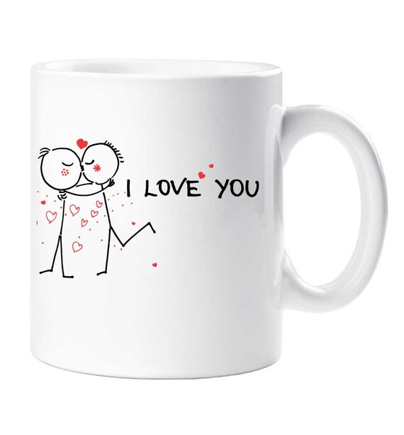 Kissing Mug I Love You Mug Stick People Cup Gift Valentines | Etsy