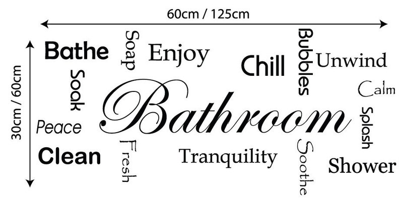 Bathroom Decal Words Wall Sticker En Suite Shower Room - Etsy