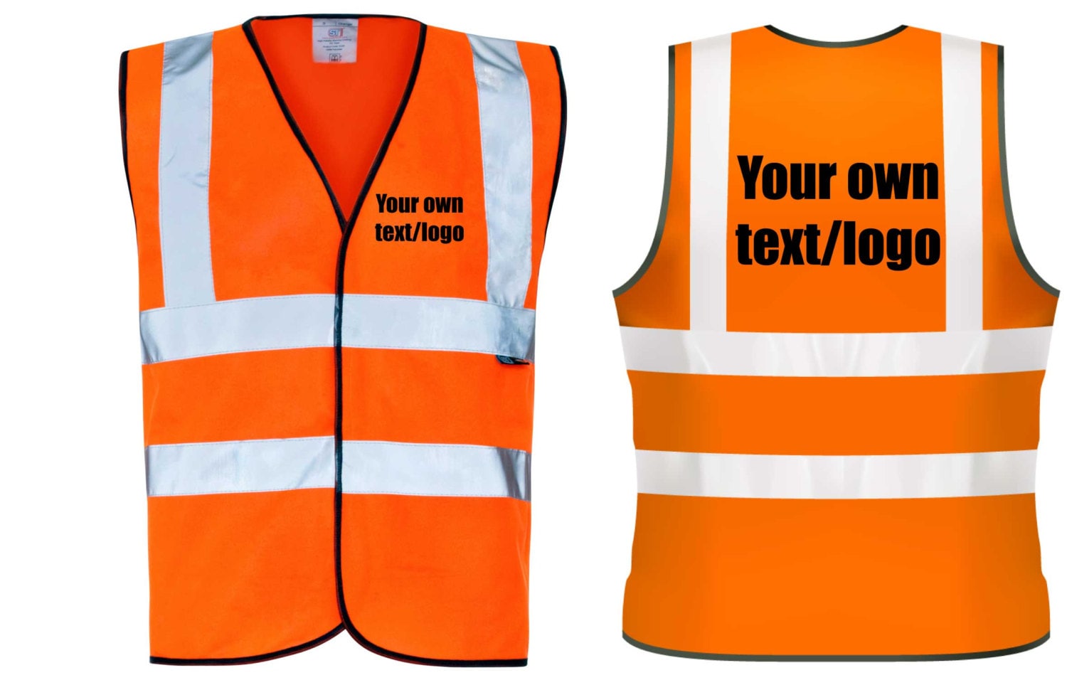 Hi Viz Vest Personalised Your Own Text Front and Back Safety Vest ...