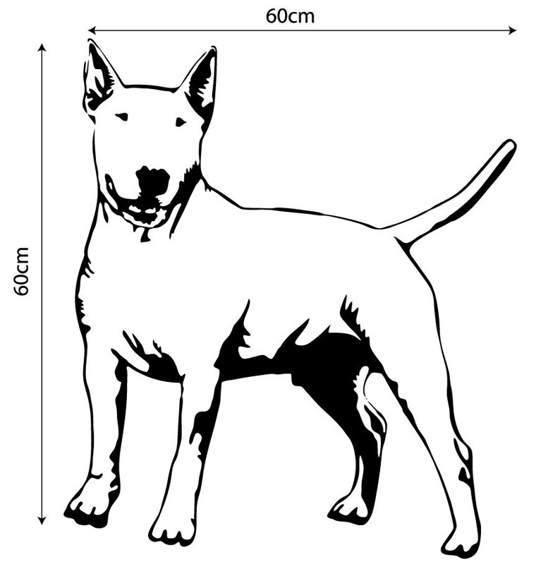 English Bull Terrier Wall Decal Sticker Decorative Dog - Etsy