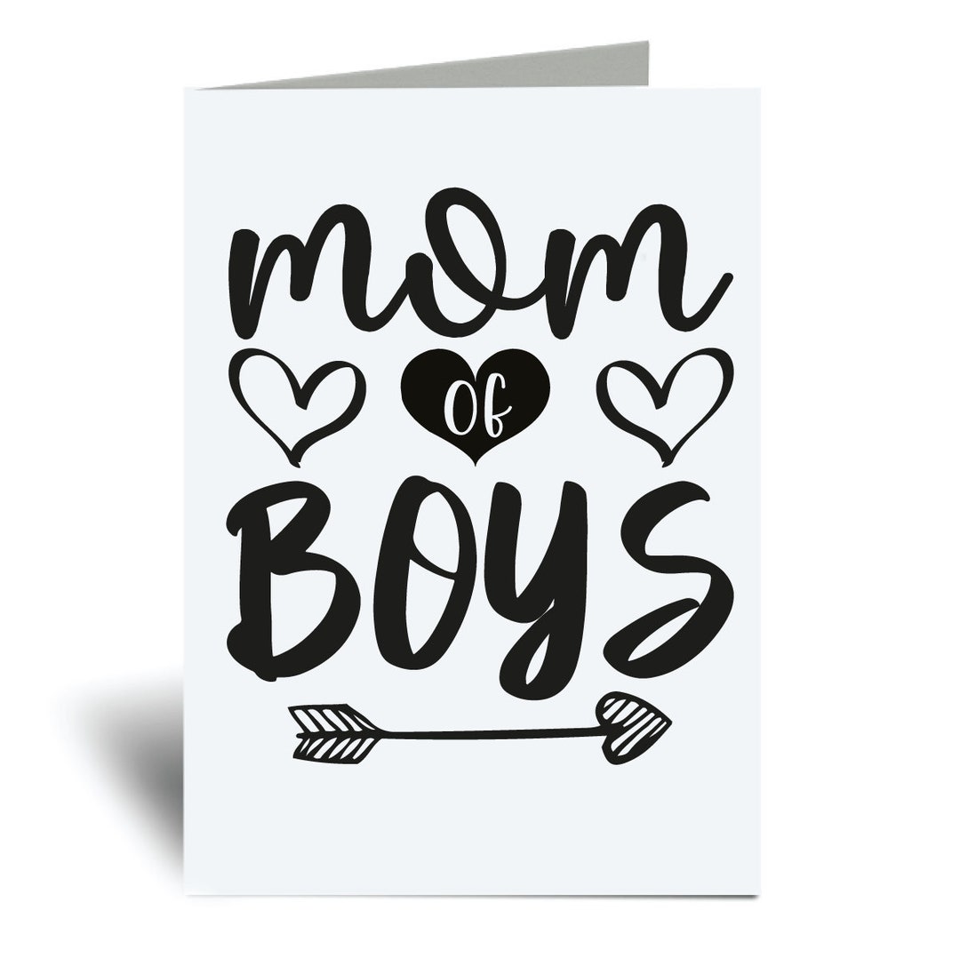 Mom Card Mom of Boys Greeting Mothers Day Birthday Card - Etsy