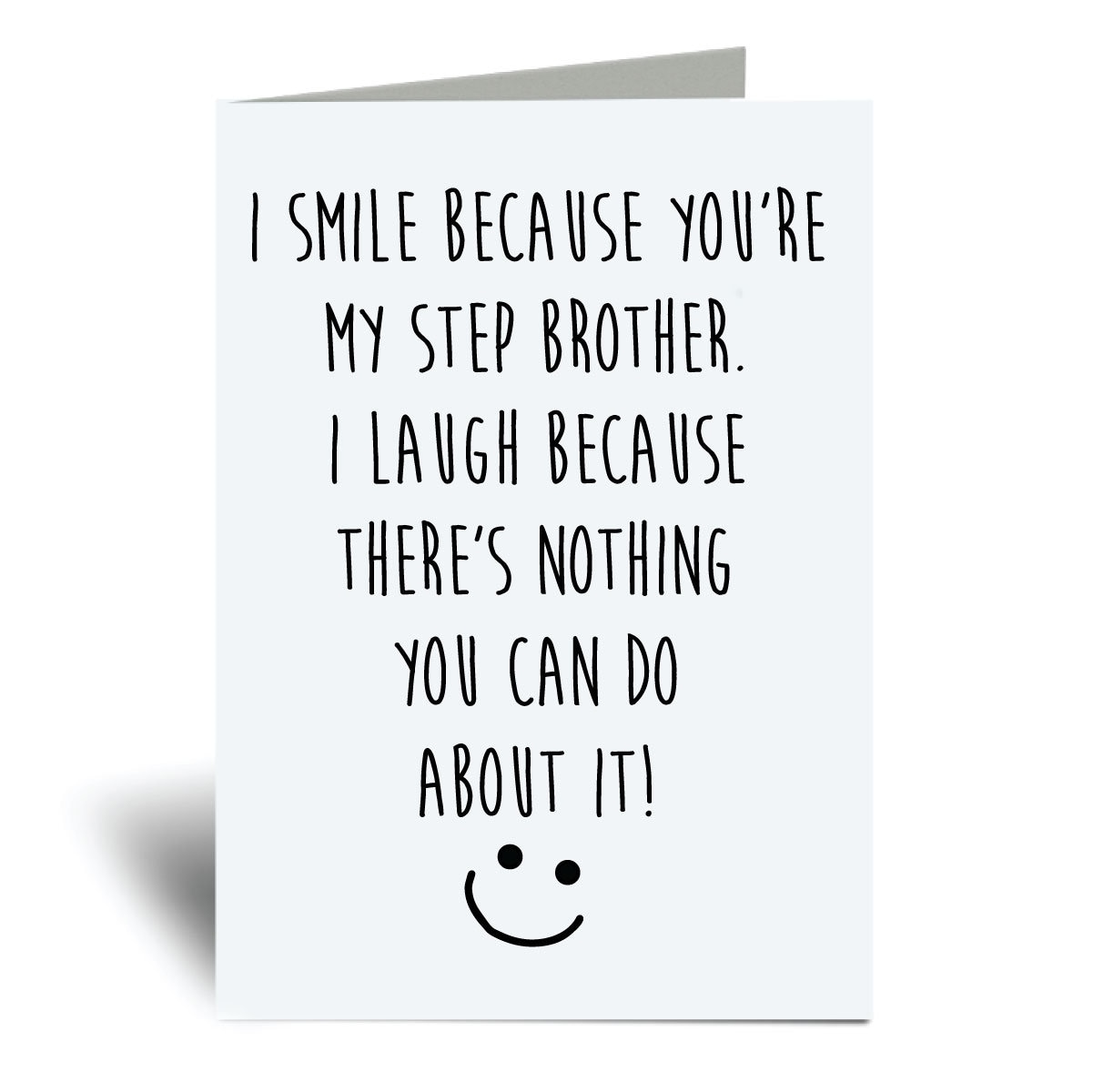 Step Brother Greeting Card I Smile Because You're My Step | Etsy