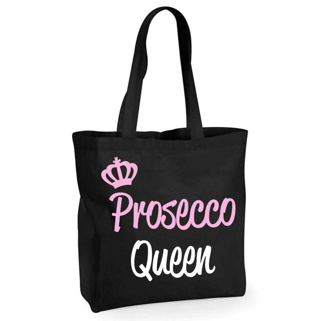 Prosecco Queen Shopping Bag Quality Cotton Reusable Black Shopper - Etsy