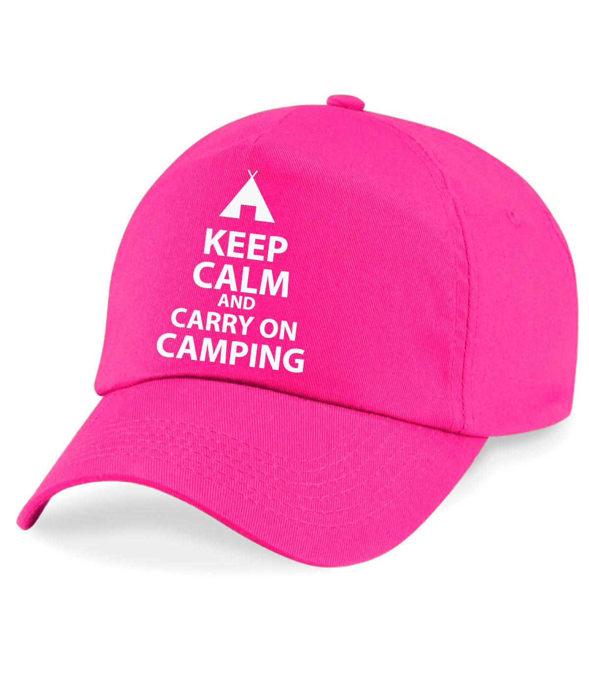 Adults Keep Calm and Carry on Camping Baseball Cap Various Colours ...