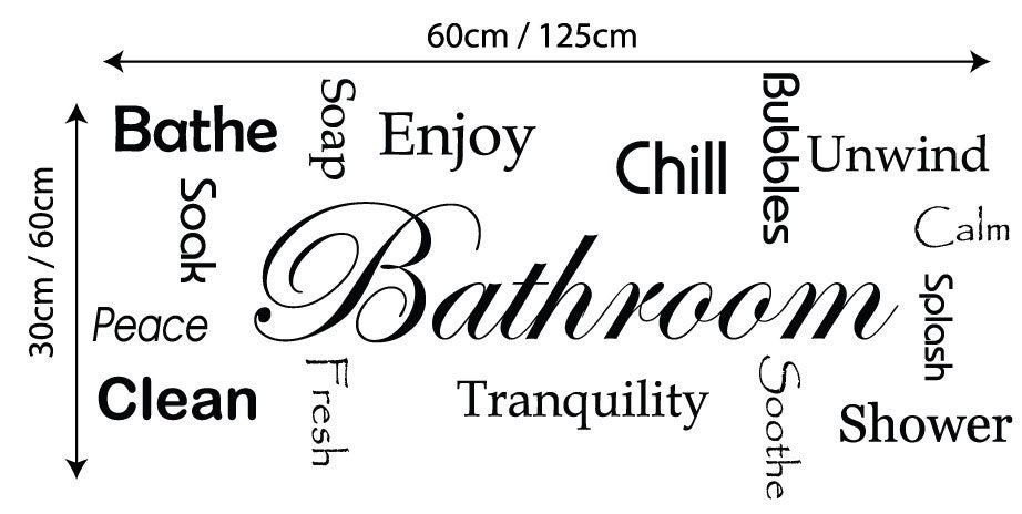 Bathroom Words Wall Decal Relax Chill Bubbles Bathe Shower | Etsy