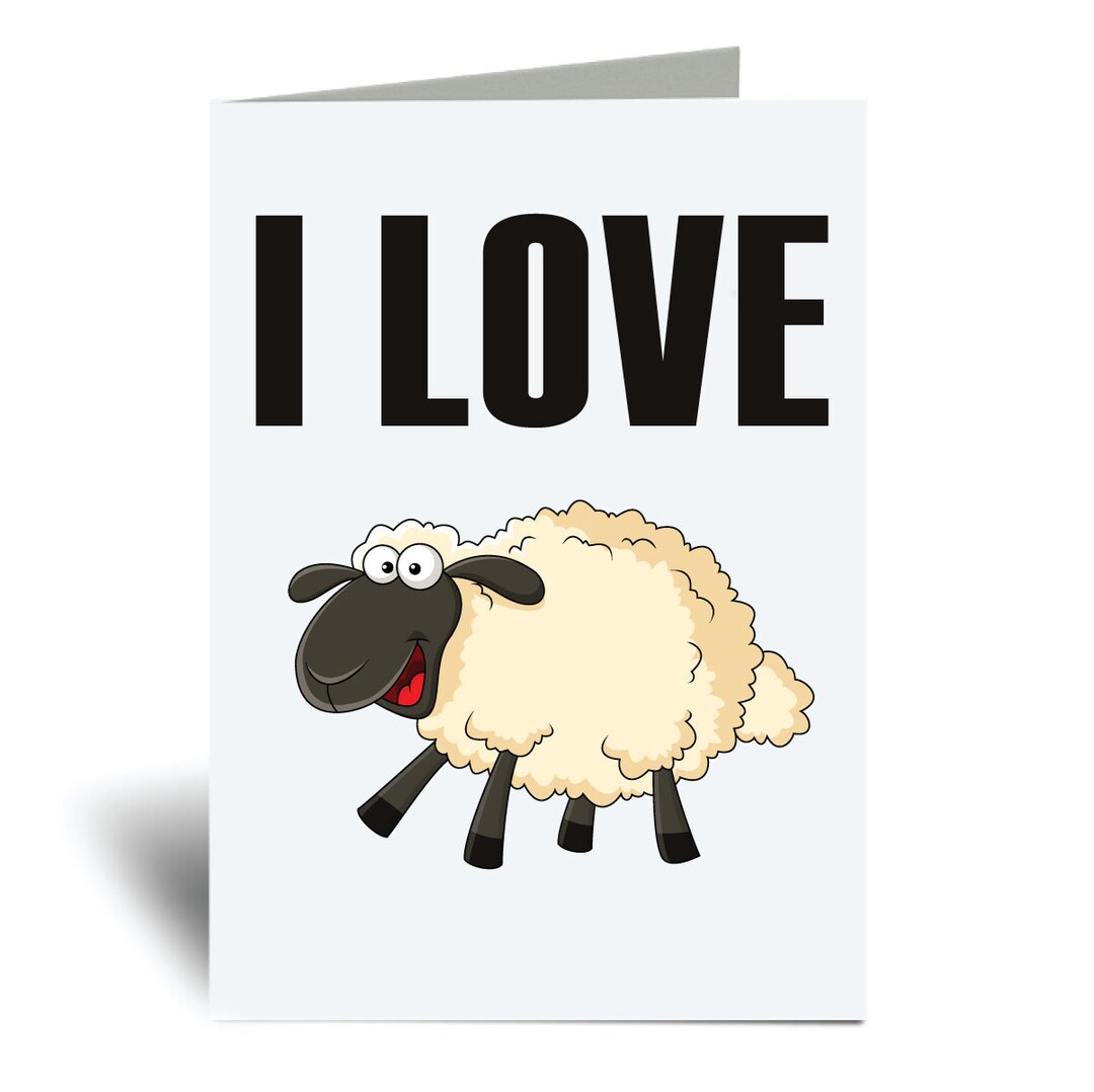 Boyfriend Card I Love Sheep I Love You Greeting Birthday Card ...