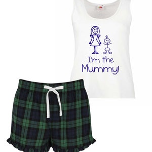 Ladies Mummy Pyjamas I'm the Mummy Pj's Pyjamas Tartan - Etsy