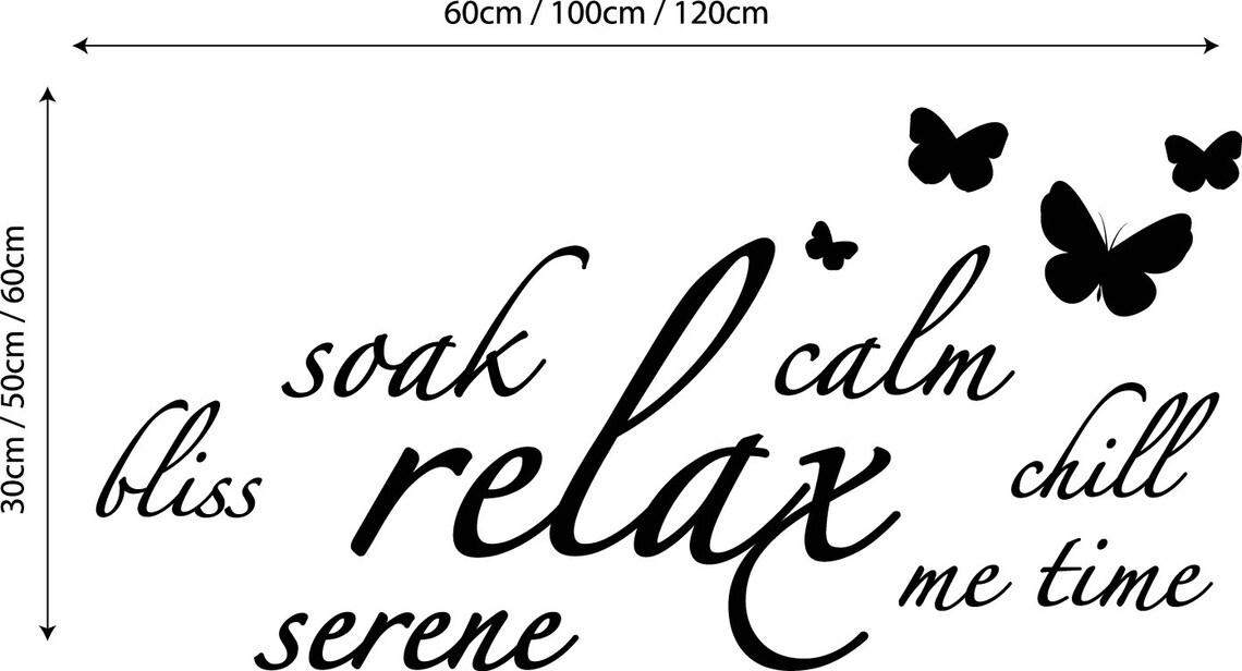 Bathroom Wall Decal Relax Soak Calm Me Time Bliss Sticker Gift | Etsy