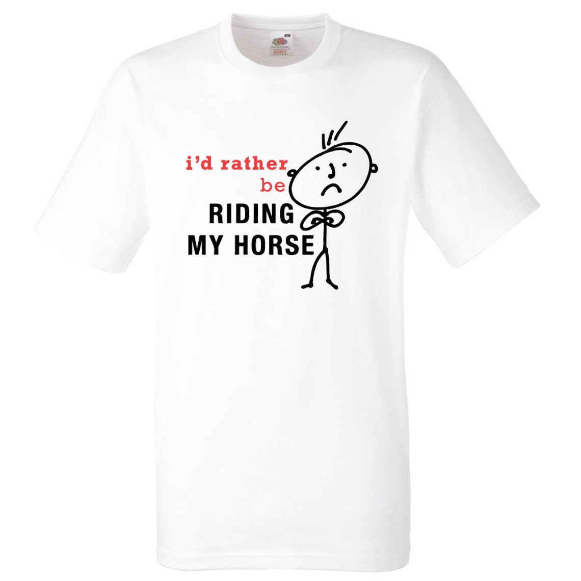 Mens Horse Riding Tshirt I'd Rather Be Riding My Horse Top Tee Funny ...