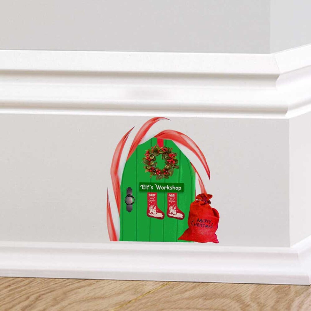 Elf Door Decal, Elf's Workshop Wall Sticker, Christmas Fairy Door ...