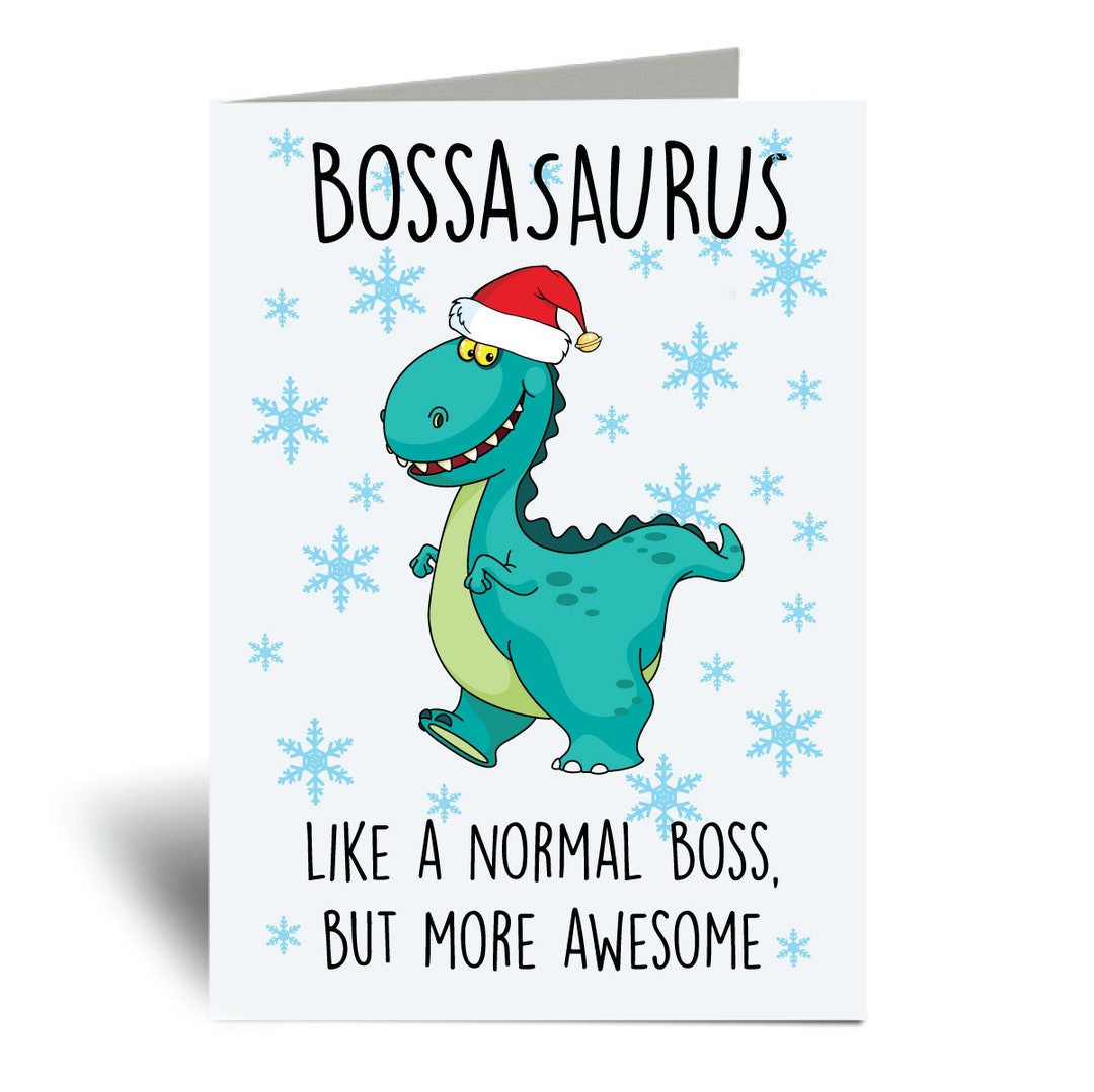 Boss Dinosaur Christmas Card Bossasaurus Greeting Birthday - Etsy UK