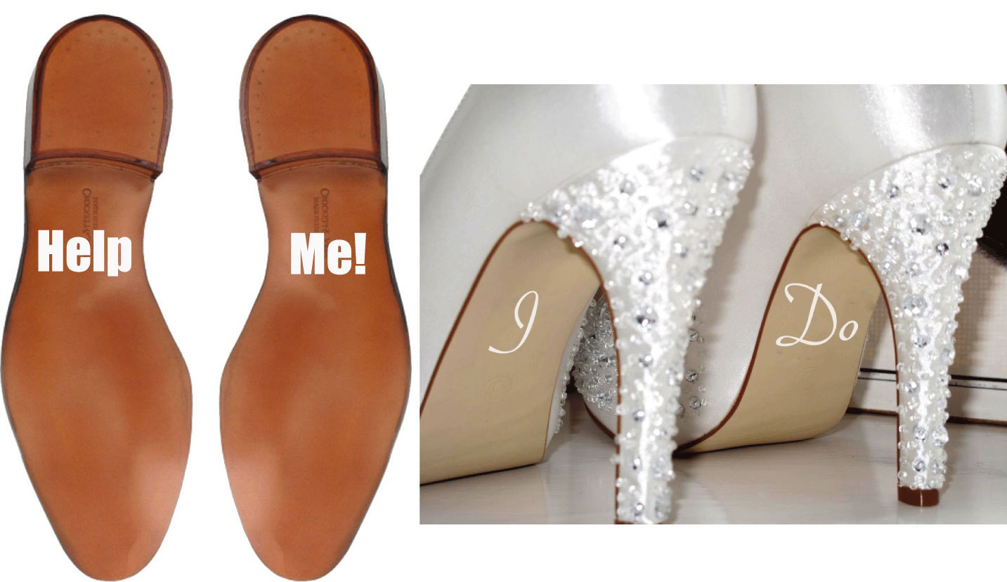 Help Me / I Do Wedding Decal Bride Groom Shoe Sticker Marry Married ...