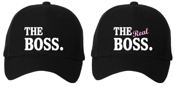 The Boss The Real Boss Couples Caps Funny Black Baseball Cap | Etsy