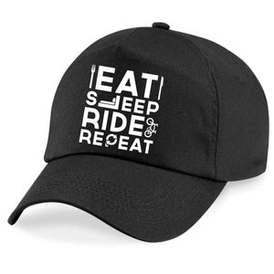 Kids Bike Baseball Cap, Eat Sleep Ride Repeat, Cycling Cap Various ...
