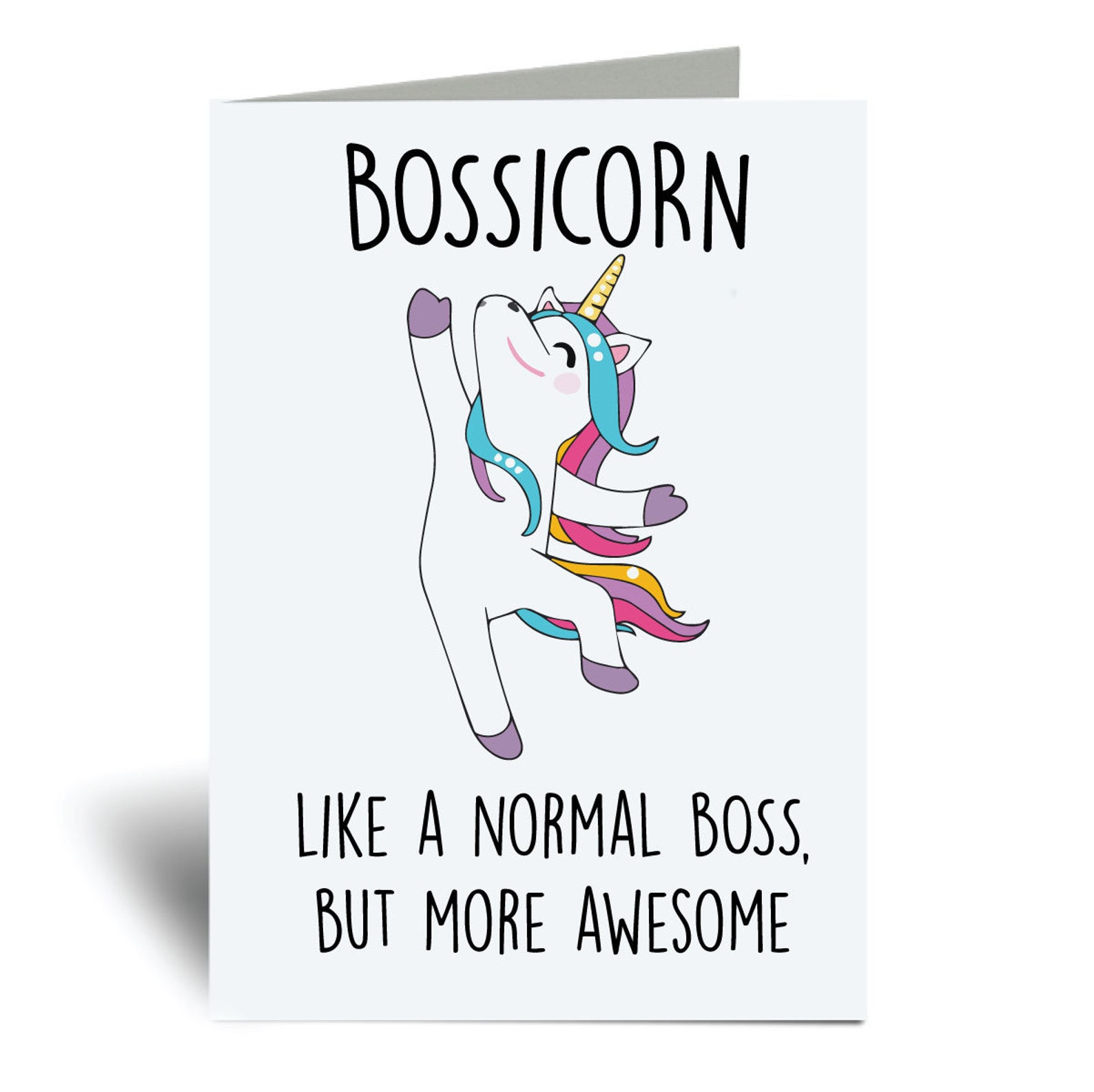 Boss Colleague Greeting Card Bossicorn Unicorn Manager Boss - Etsy