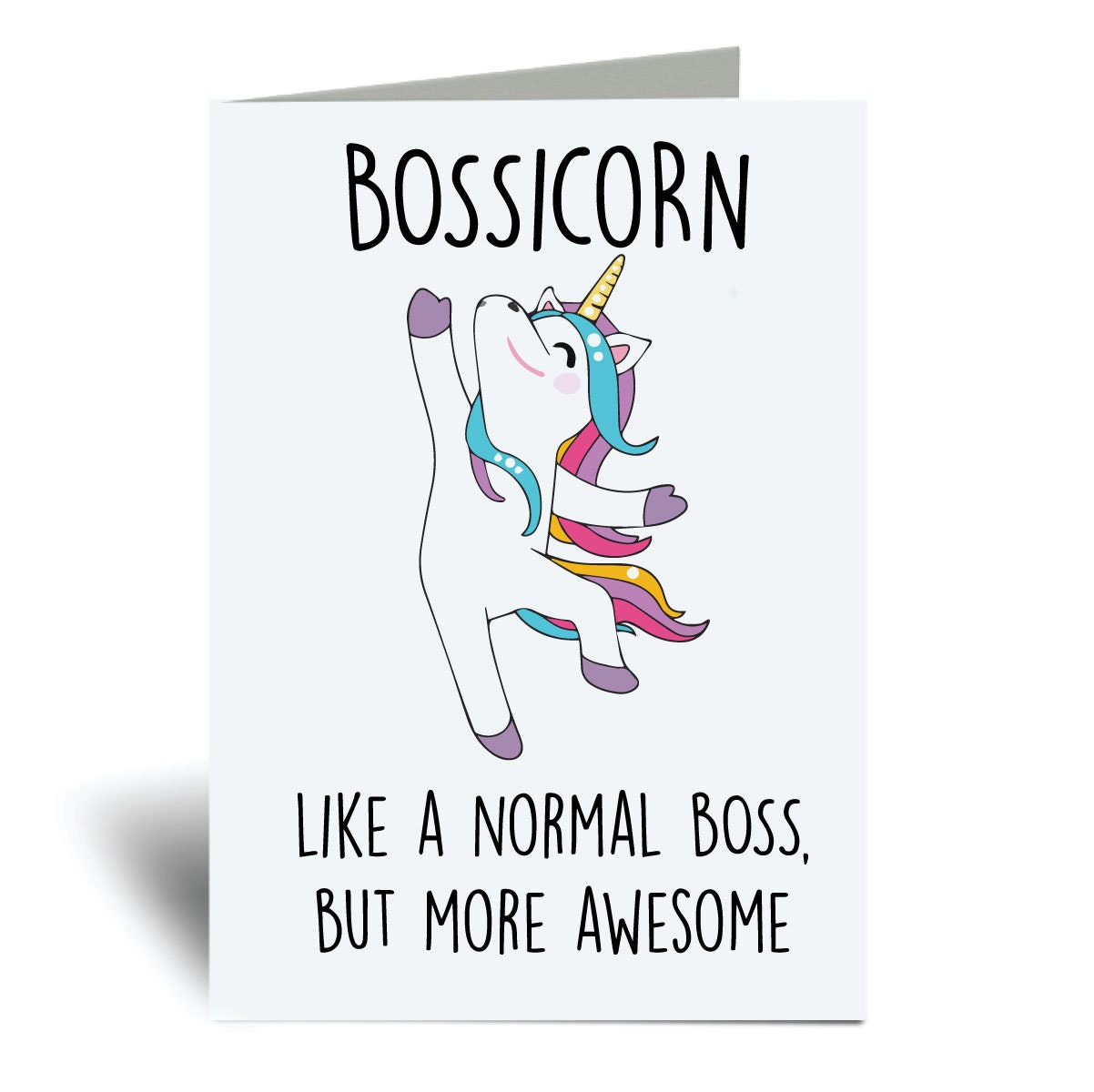 Boss Colleague Greeting Card Bossicorn Unicorn Manager Boss - Etsy UK