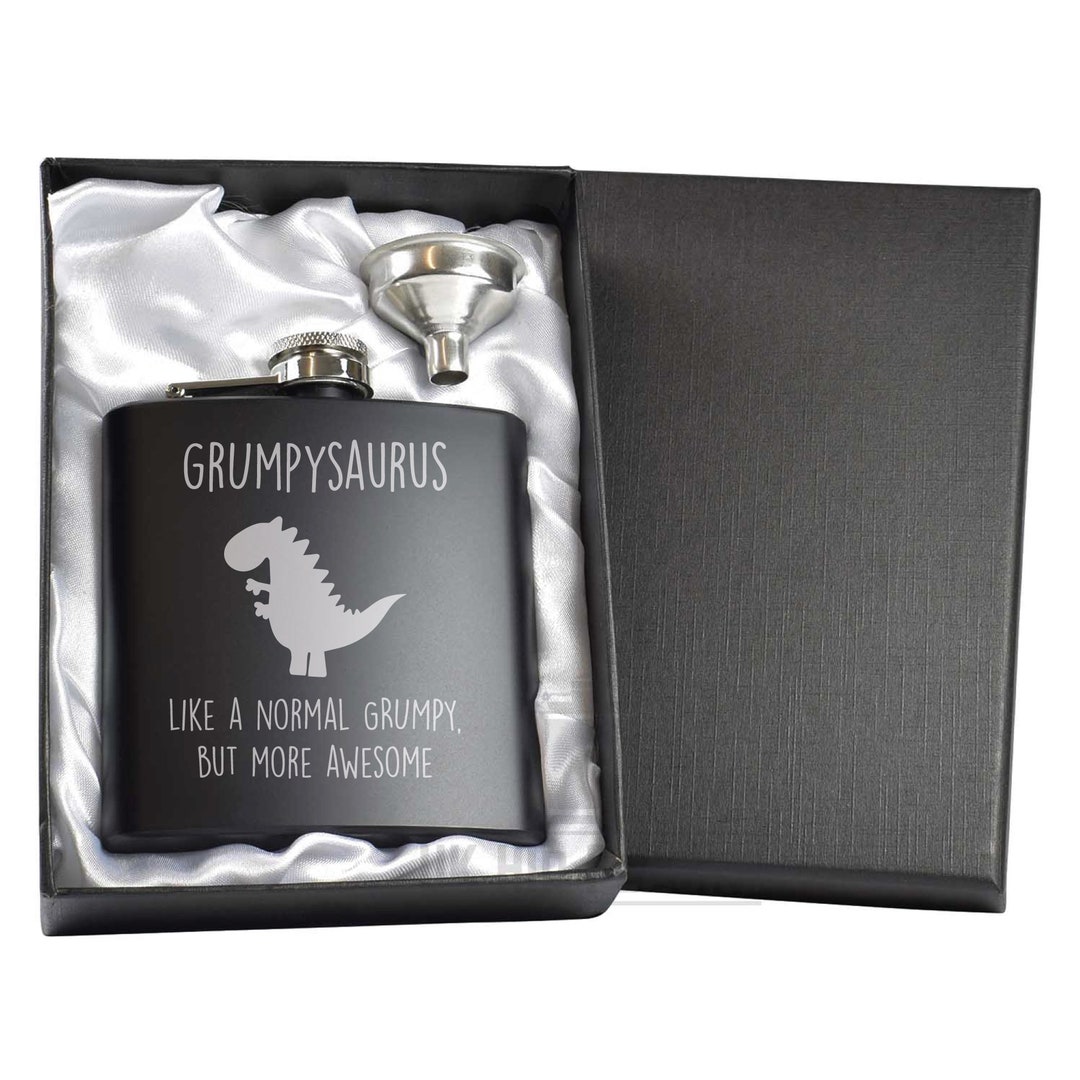 Grumpy Hip Flask, Grumpysaurus Like A Normal Grumpy but More Awesome ...