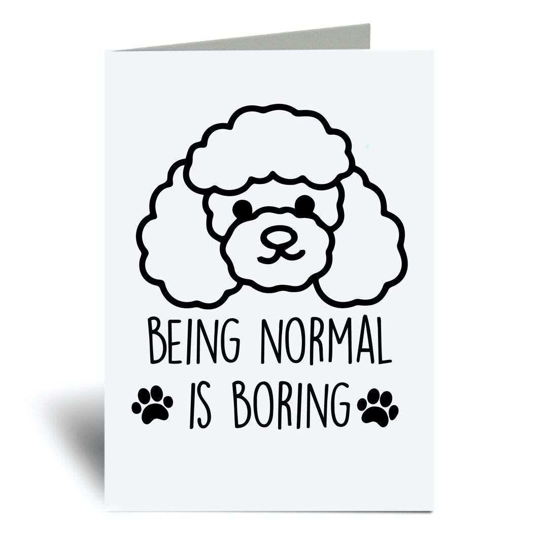 Poodle Card Being Normal is Boring Pet Greeting Birthday Card - Etsy