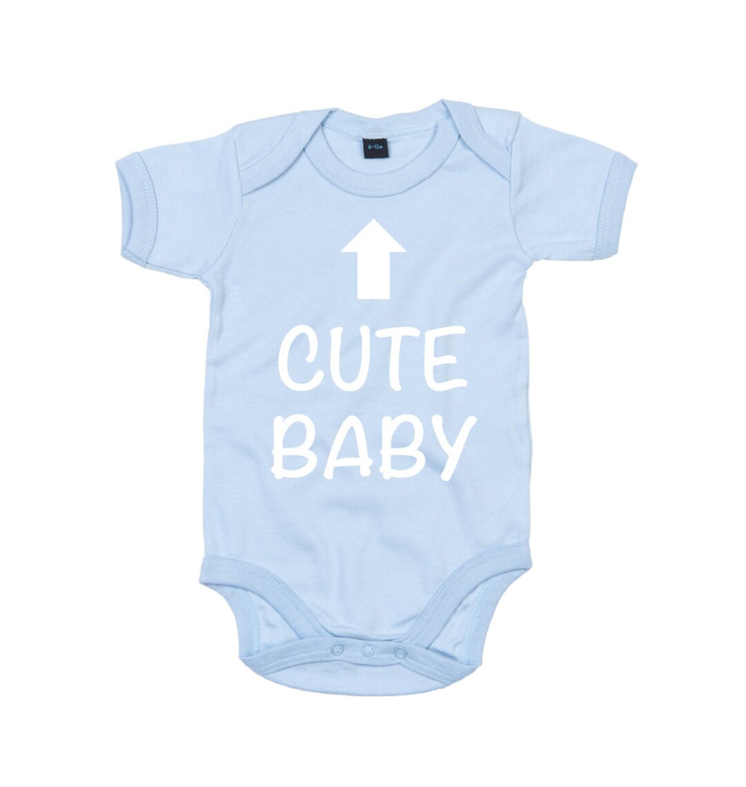 Baby Grow Cute Baby Funny Light Blue Boys Present Gift New Baby Cute ...