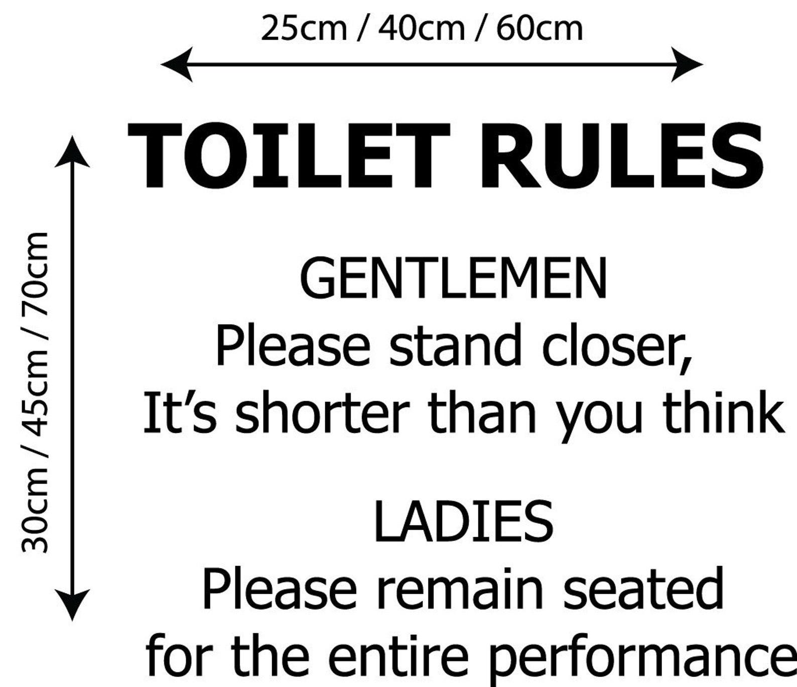 Bathroom Wall Decal Toilet Rules Sticker Novelty Funny Gift | Etsy