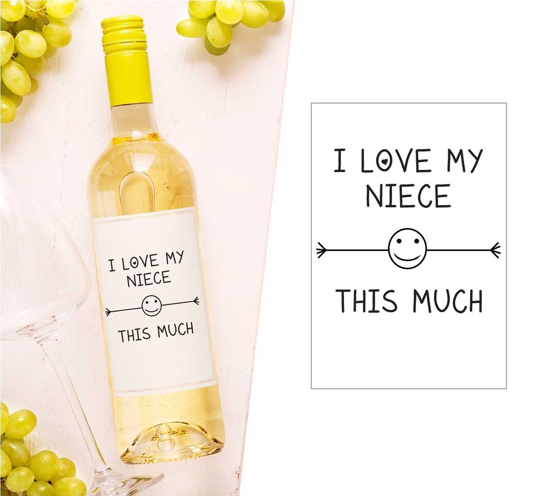 Auntie Uncle Present Wine Label I Love My Niece This Much Wine Bottle ...